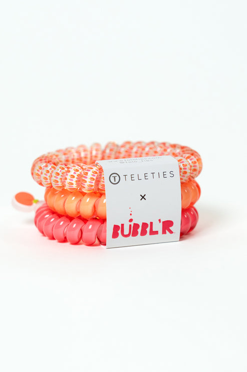 pretty in peach BUBBL'R X Teletie 3-pack hair tie – drinkBUBBL'Rstore